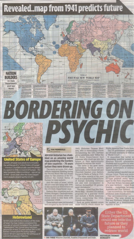 Globalism Gomberg Map 1941 Revealed Map from 1941 Predicts Future U S ...