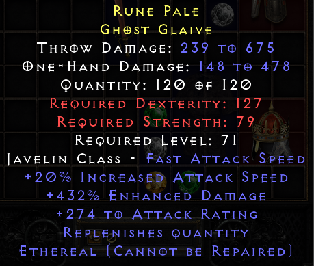 Top Throw Barb Ghost Glaive 1/10 Rep - Topic - d2jsp