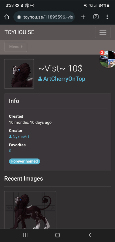 Beware: ArtCherryOnTop; thief & ToS violations on Toyhouse