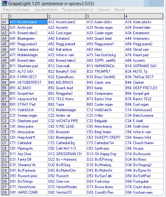 GR-33- GrapeLight GR-33 Editor/Librarian