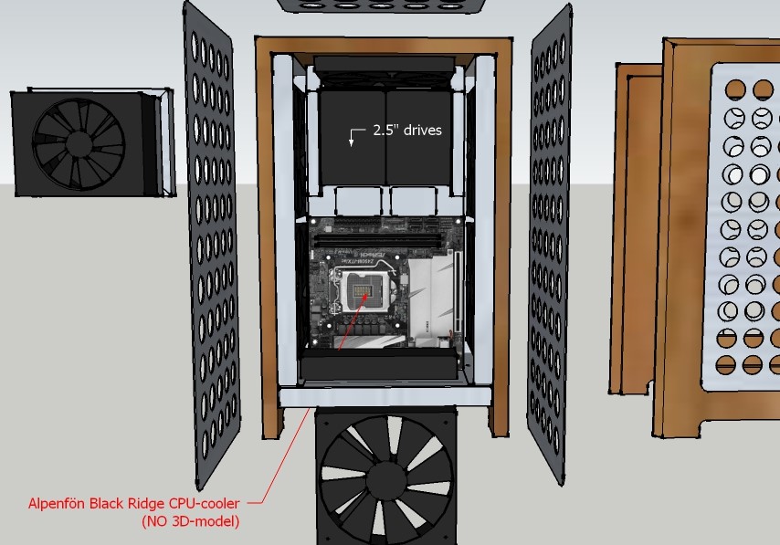 Log - My third PC in wood - 20L tower design with too many fans... :P ...