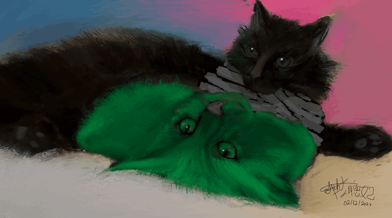 Kitzuku and Catzawa Cuddles !!! Meow!! ART /Image - Chapter 1 ...