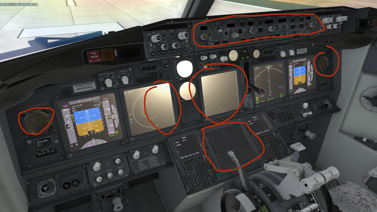 Black displays in 737-80NG cockpit - Discussion - Threshold