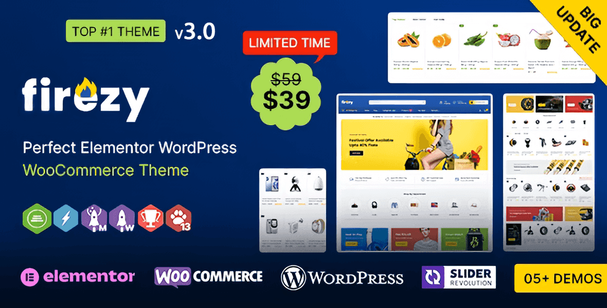 Firezy – Multipurpose WooCommerce Theme Wordpress – Bliter GPL