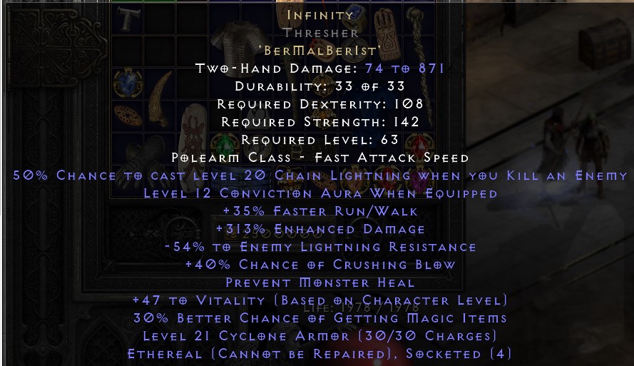 Selling Infinity In Thresher (almost Perfect) - Topic - d2jsp