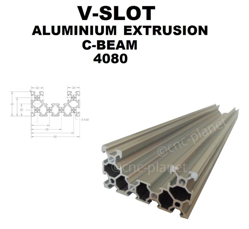 C-BEAM V-SLOT 4080 ALUMINIUM EXTRUSION U PROFILE LINEAR GUIDE RAIL CNC ...