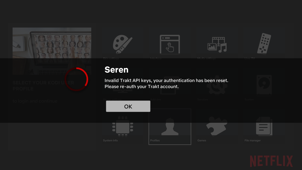 Seren Trakt API Reset frequently ? : r/Addons4Kodi