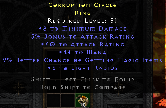 Ring Min Dmg Ar Bonus Ar Mana Etc - Topic - d2jsp