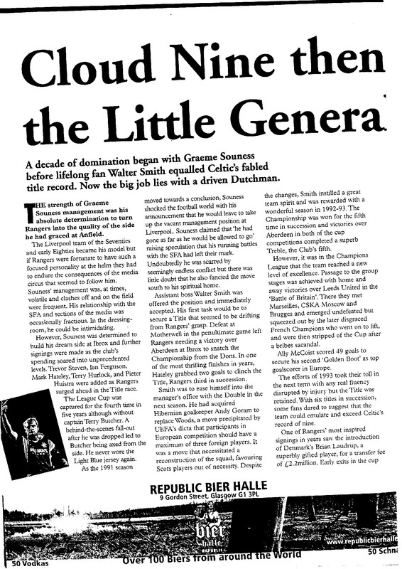 The Little General - Rangers Monthly magazine article | FollowFollow.com