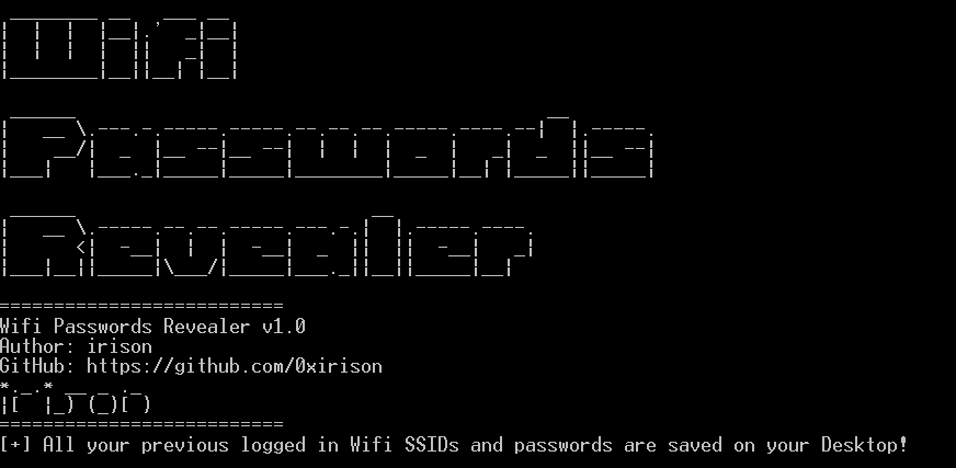 GitHub - 0xirison/Wifi-Passwords-Revealer: A simple tool that shows all your previous logged-in ...