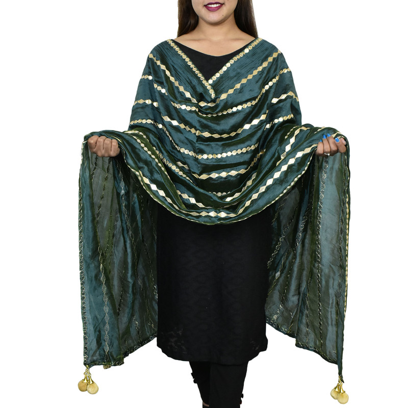 Women's Dupatta Gota Patti Traditional Wrap Chunni Shawl Scarf Hijab ...