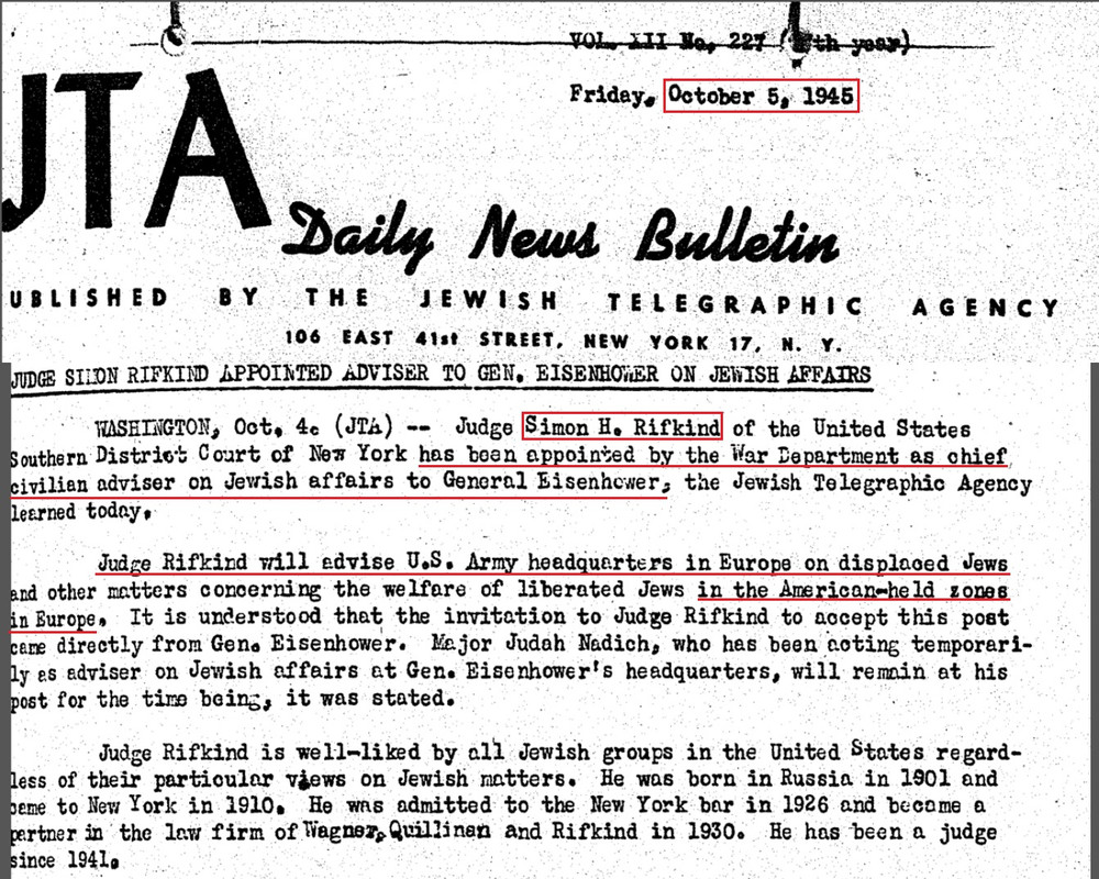 Holocaust Simon Rifkind adviser of US army o — Postimages
