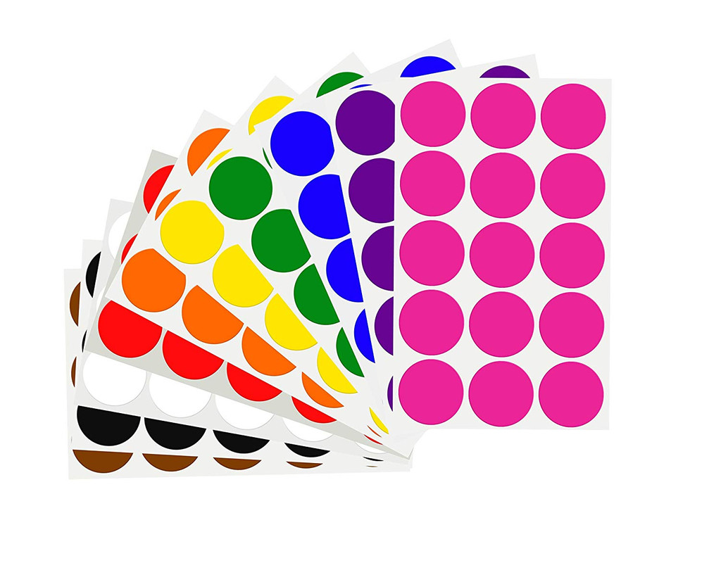 Removable Dot Labels LJY Color Coding Dot Stickers - 12 Colors 3/8 Inch ...