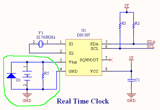 Trying To Understand A Part Of A Circuit For Ds1307 Rtc