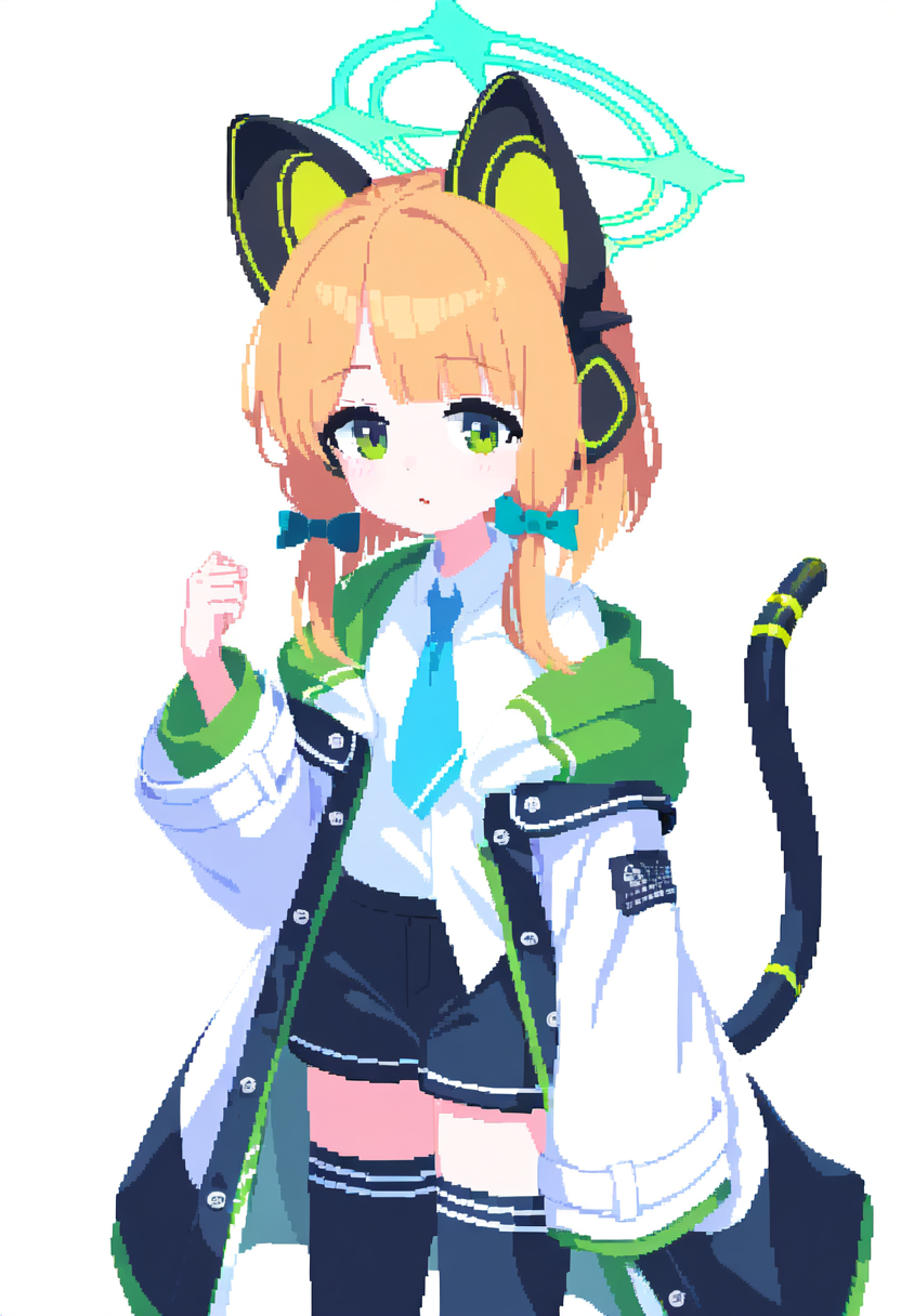 1girl, midori (blue archive), {{{{pixel art}}}}, flat colors, best quality, amaz s 4021514455 ...