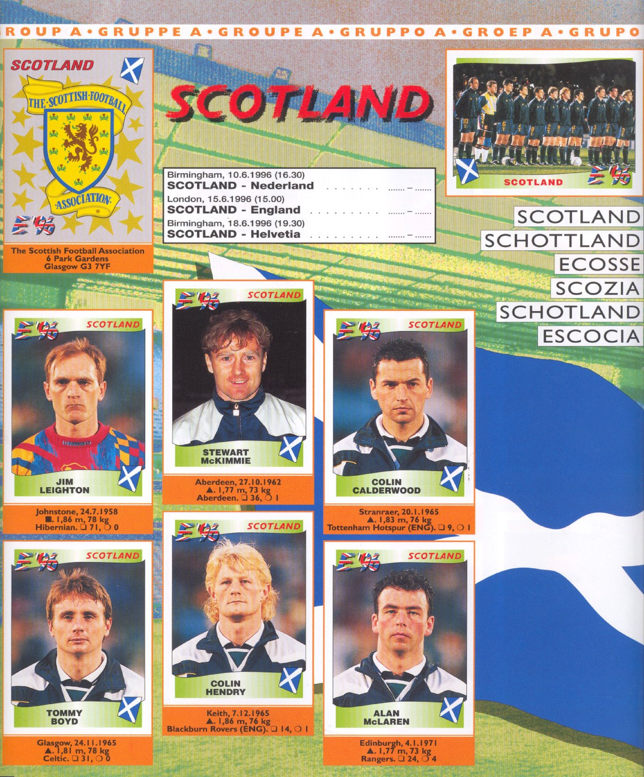 Album UEFA Euro 1996, England Panini 16 — Postimages