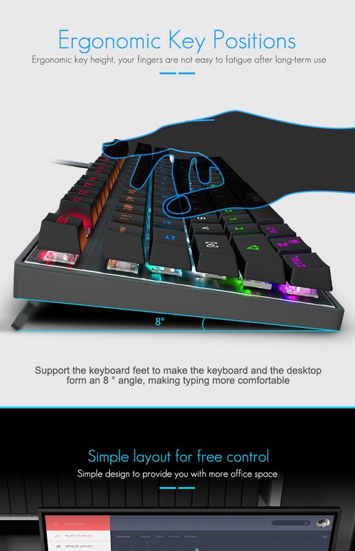 Tastatura Gaming iMice MK-X60 Laser Light Gradient, 3 Culori, Taste ...
