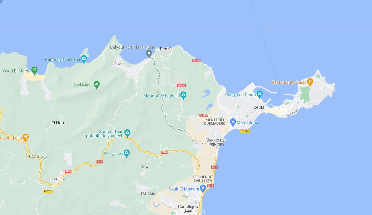 Google Maps pone a Ceuta y Melilla con una línea discontinua (Frontera ...