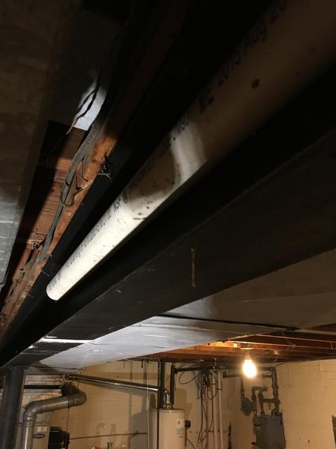 Running pvc along I-beam