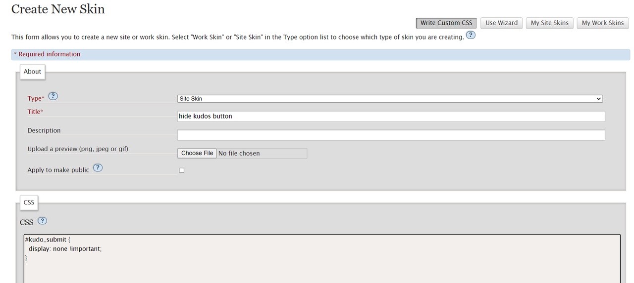 hide kudos button — Postimages