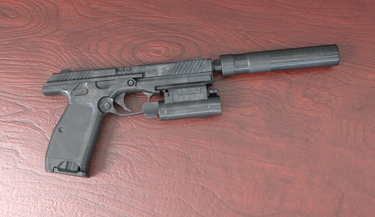 Lebedev PL-15 Russian Semi-automatic - Free Daz 3D Models