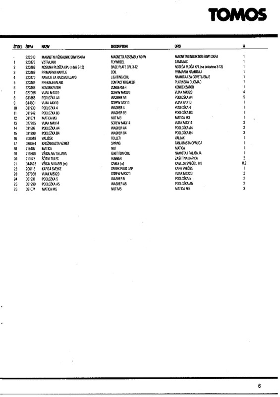 Katalog rezervnih delov Tomos ATX 5018 — Postimages