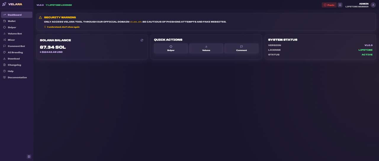 Velara | The Ultimate Tool for Pump.Fun Memecoins