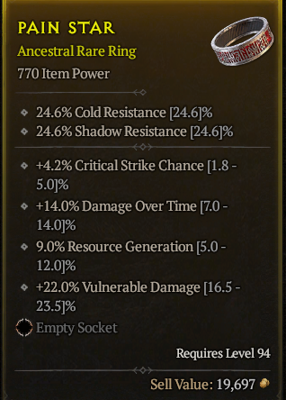 High Crit/vul/res 3/4 Ring Lvl 94 - Topic - d2jsp