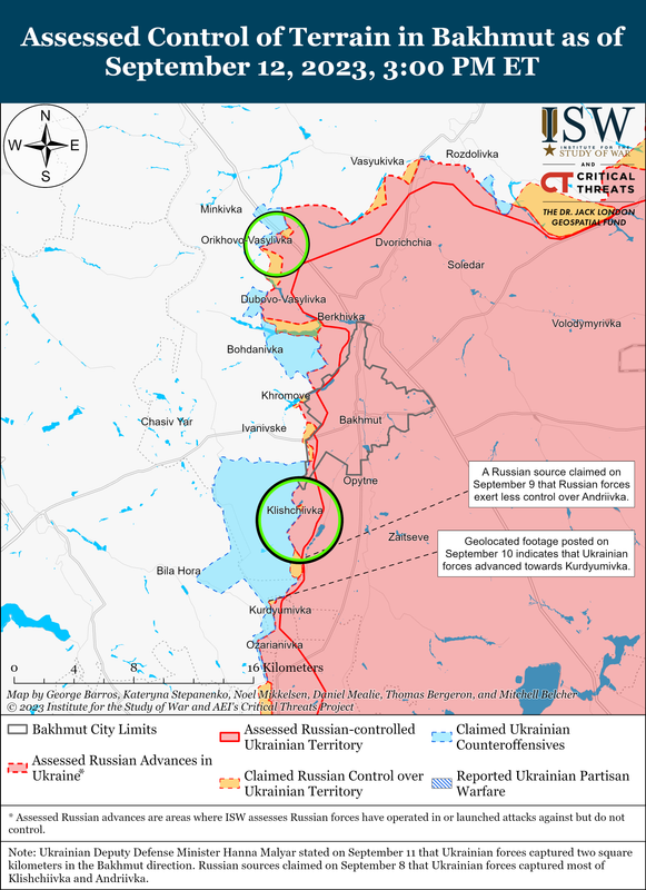 Bakhmut Battle Map Draft September 12,2023 — Postimages