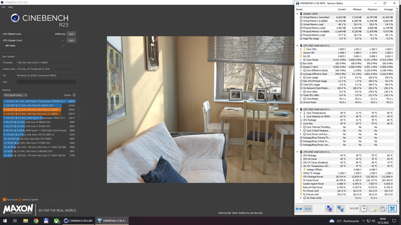 13600K + Dark Rock Pro 4 - stock and undervolting temp results : r/intel