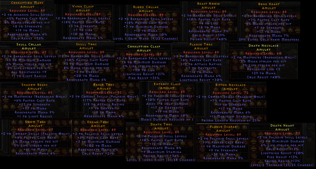 ~ All Type Of Amulets Ft ~ - Topic - d2jsp