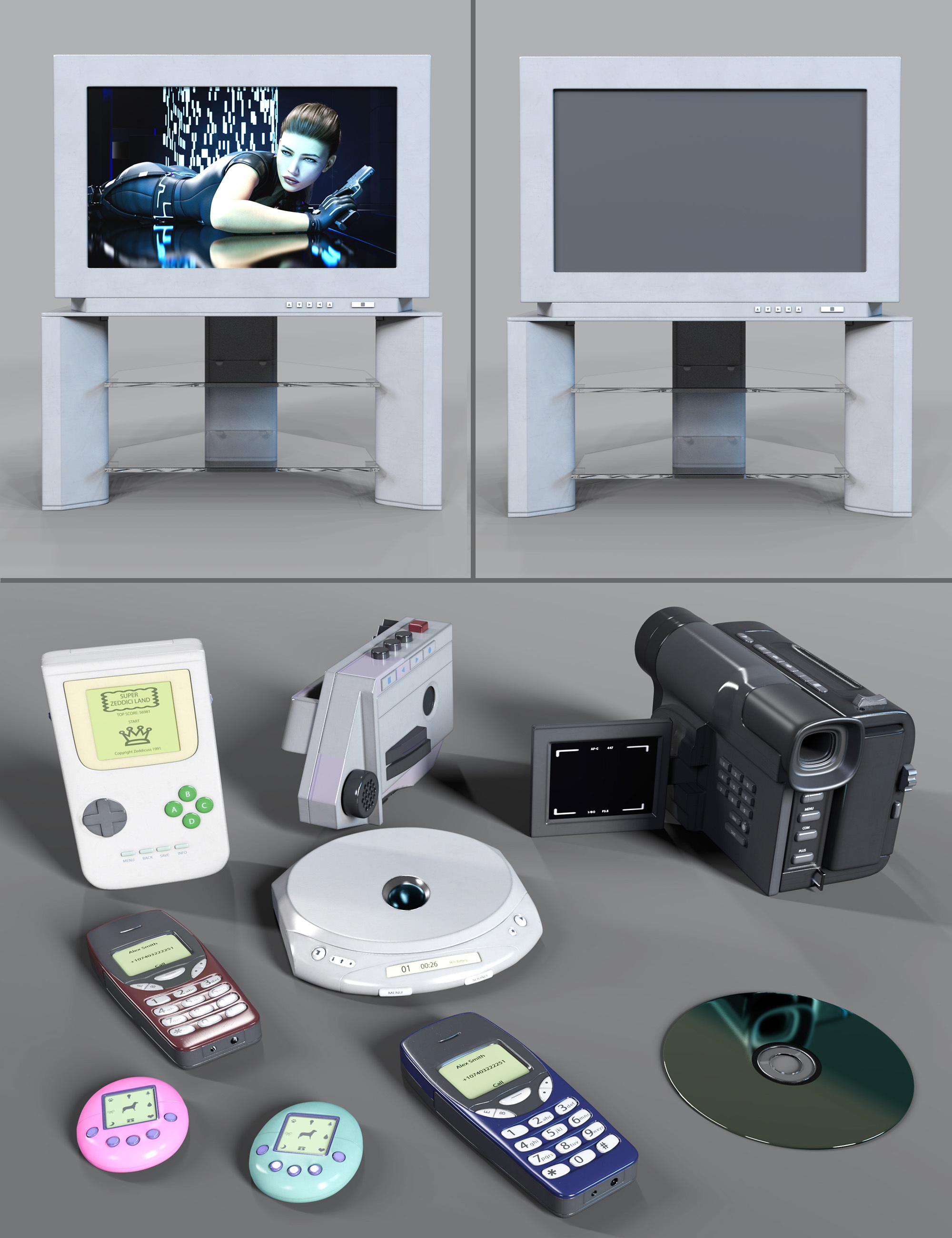 (FILLED 2023-06-13) Z 90s Gadgets - Free Daz 3D Models