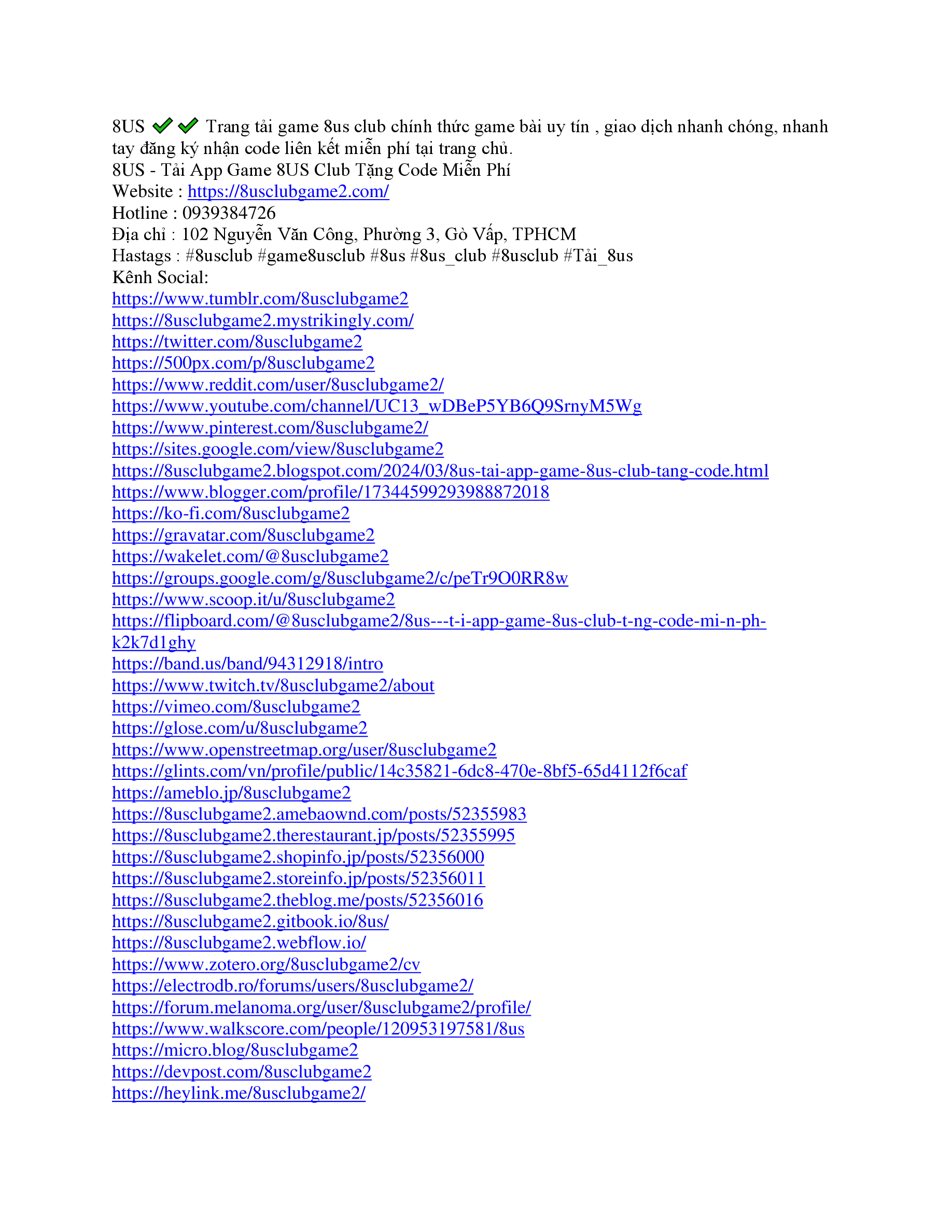 8 US Tải App Game 8 US Club Tặng Code Miễn Phí — Postimages
