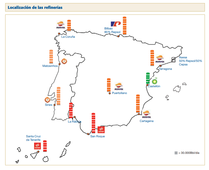 mapa refinerias españa — Postimages