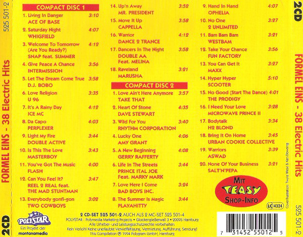 formel eins 38 electric hits! (2 cd's) (1994) back — Postimages