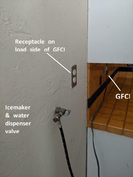 Refrigerator plugged into GFCI or the load side receptacle downstream ... Refrigerator plugged into GFCI or the load side receptacle downstream ...