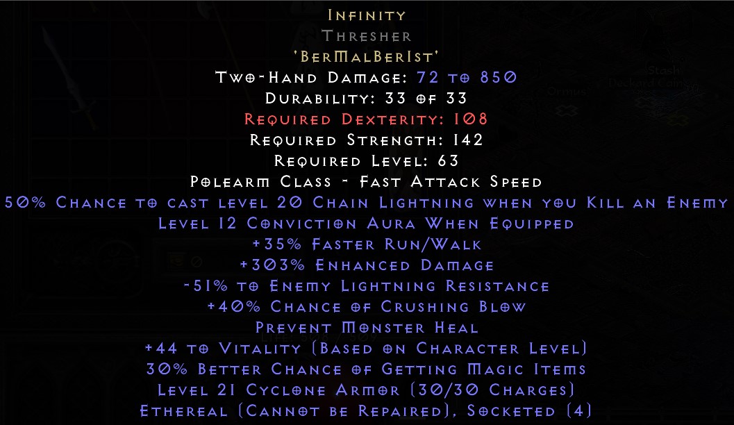 Infinity Eth Thresher @pics - Topic - d2jsp