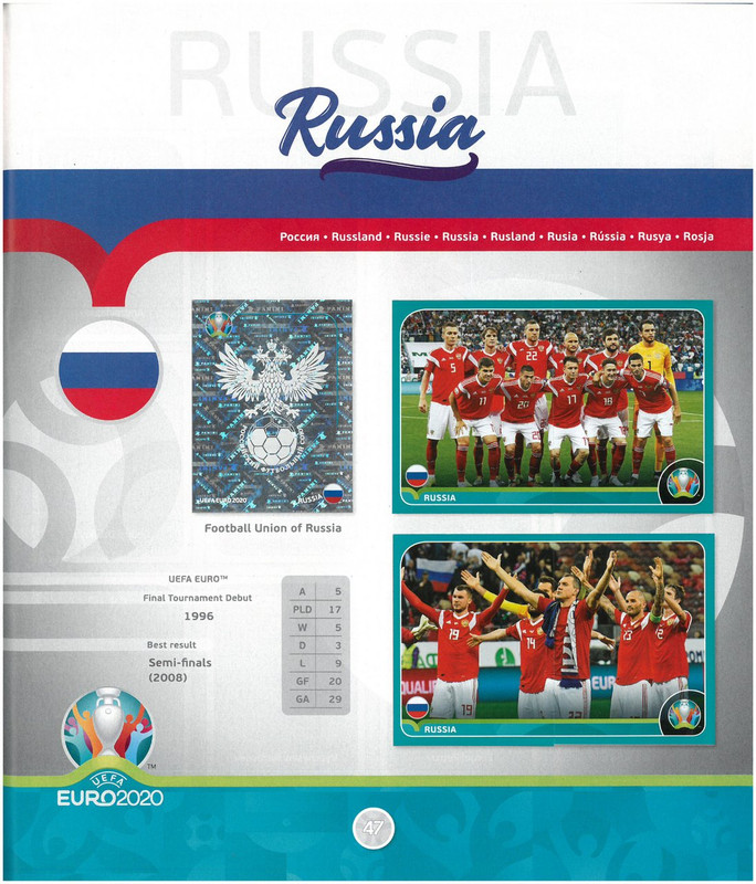 UEFA Euro 2020 Europa Preview Panini Blue Edition 49 — Postimages