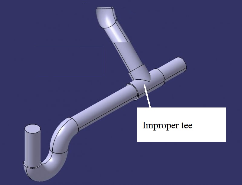 Horizontal drain run diversion to pickup vertical vent
