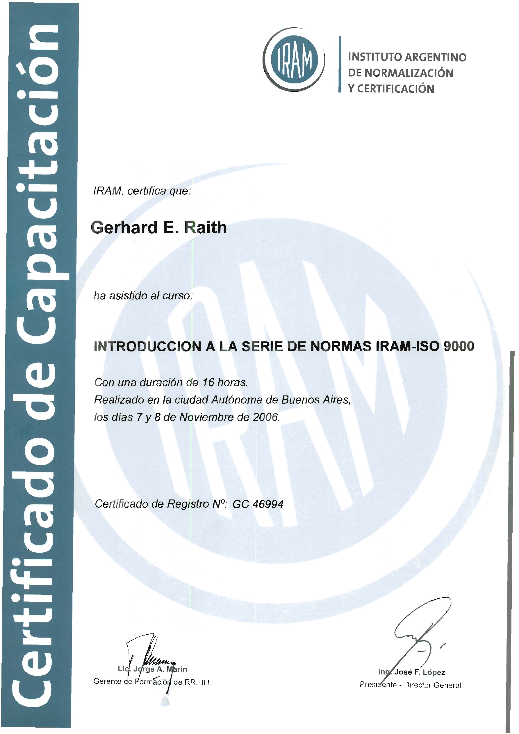 ISO9000 IRAM GER 2005 — Postimages