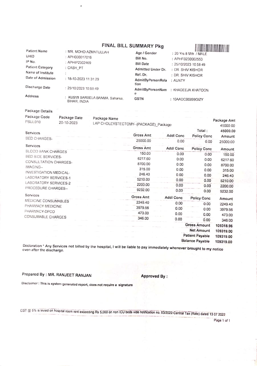 Discharge summary 2 of Mr Mohd Azmatullah — Postimages