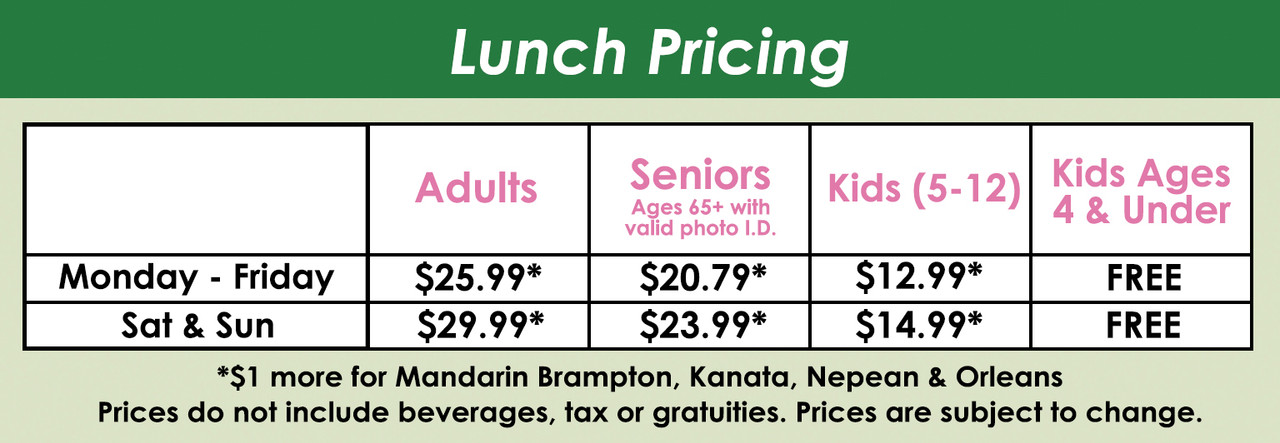[Mandarin] ON Senior Day 50% dine in buffet for clients 65 & over ...