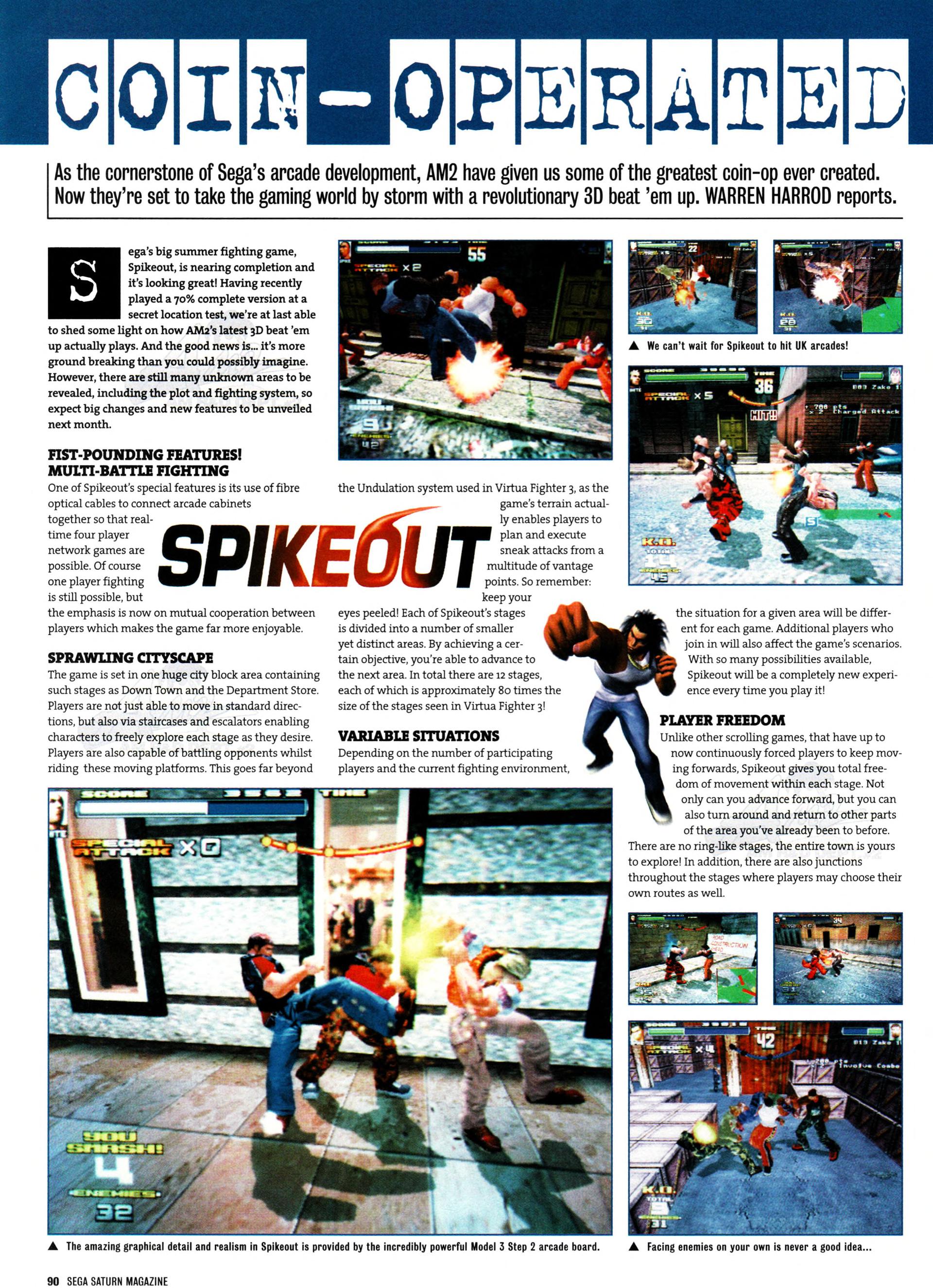 SEGA's SpikeOut: Digital Battle Online - 1998 3D beat 'em up arcade ...
