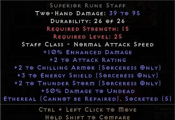Eth Rune Staff 2ca/3es/2ts 5os Perfect For Cta - Topic - d2jsp