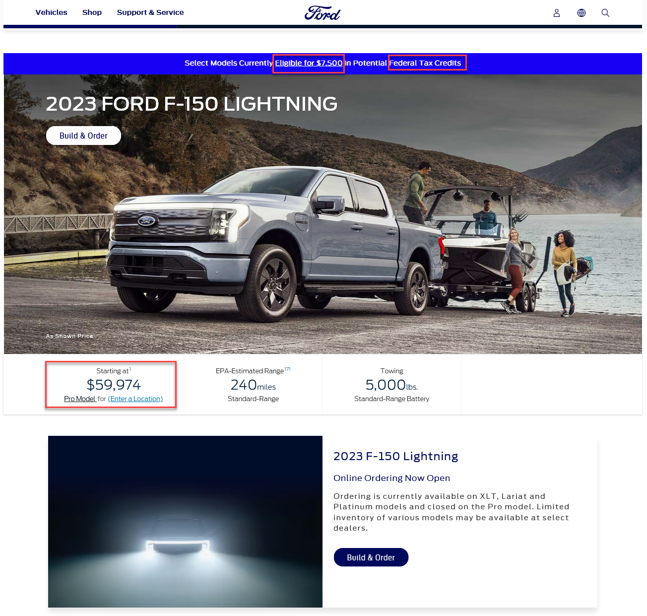 Screenshot 2023 06 01 at 19 30 35 2023 Ford® F 150 Lightning Electric Truck All Electric and All ...