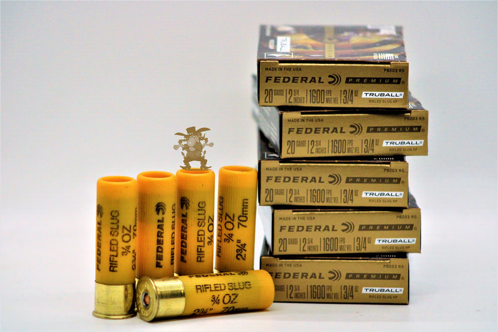 FEDERAL Premium TruBall Rifled HP Slugs 20 Gauge 2¾" ¾oz Hollow Point ...
