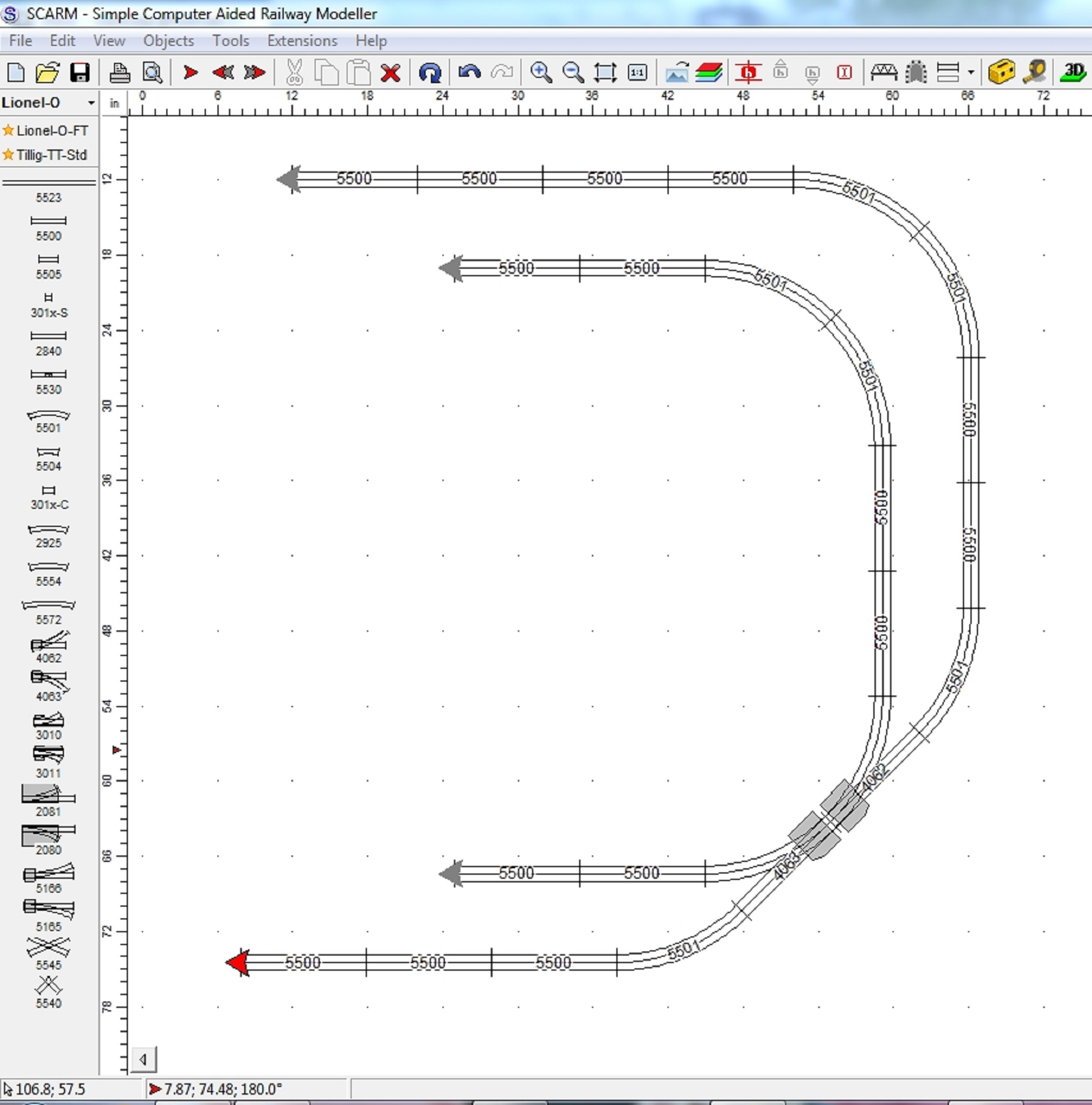 Plan with back-to-back switches in corner and parallel tracks | O Gauge ...