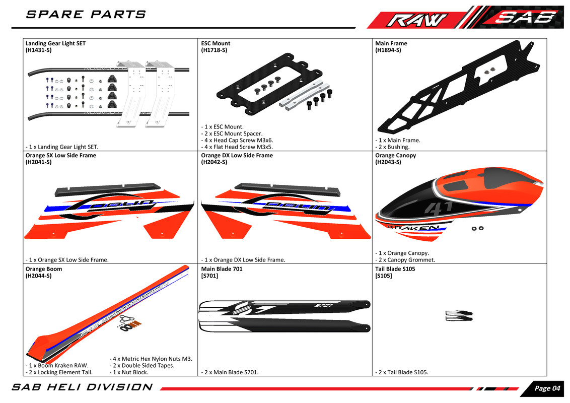 Goblin Kraken 700 Orange/Blue - HeliFreak