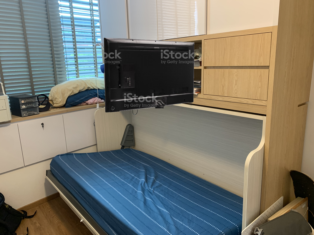 Monitor arm for unconventional desk setup (murphy bed/desk) ? : r ...