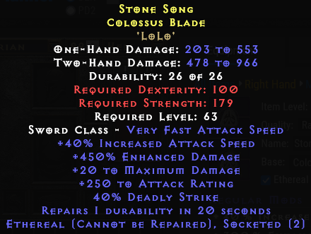 I Want To Buy A Rare Colossus Blade ### - Topic - d2jsp